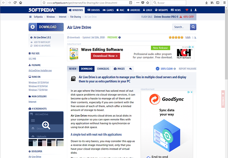 Air Live Drive review on softpedia.com